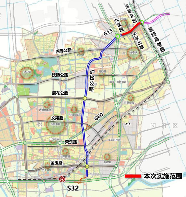 沪松公路（嘉闵高架路-S32公路）快速化工程（嘉闵立交-九谊路）开工_国企动态